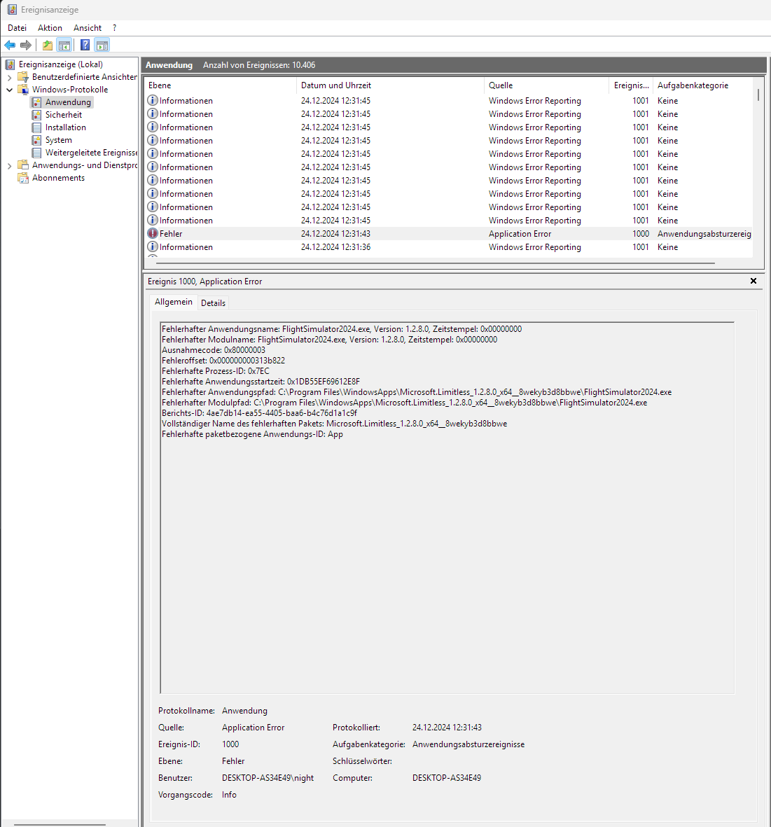 ERROR Crash: msfs error: dxgi_error_device_hung (0x887a0006) - Page 13 ...