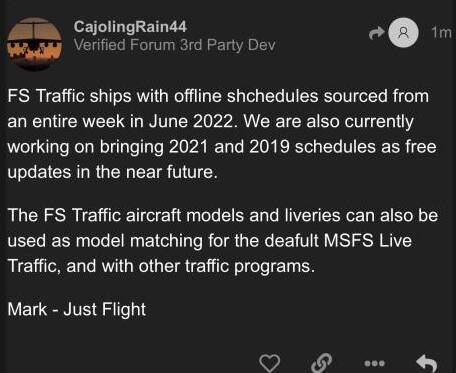 Just Flight - FSTraffic - Page 5 - Tools & Utilities - Microsoft Flight Simulator Forums