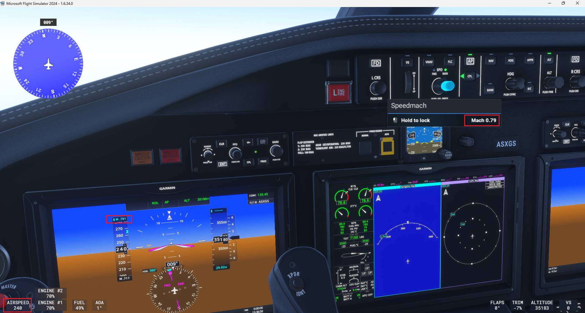 PS5: Longitude Autothrottle UI and Cockpit overlay HUD Speed infos ...