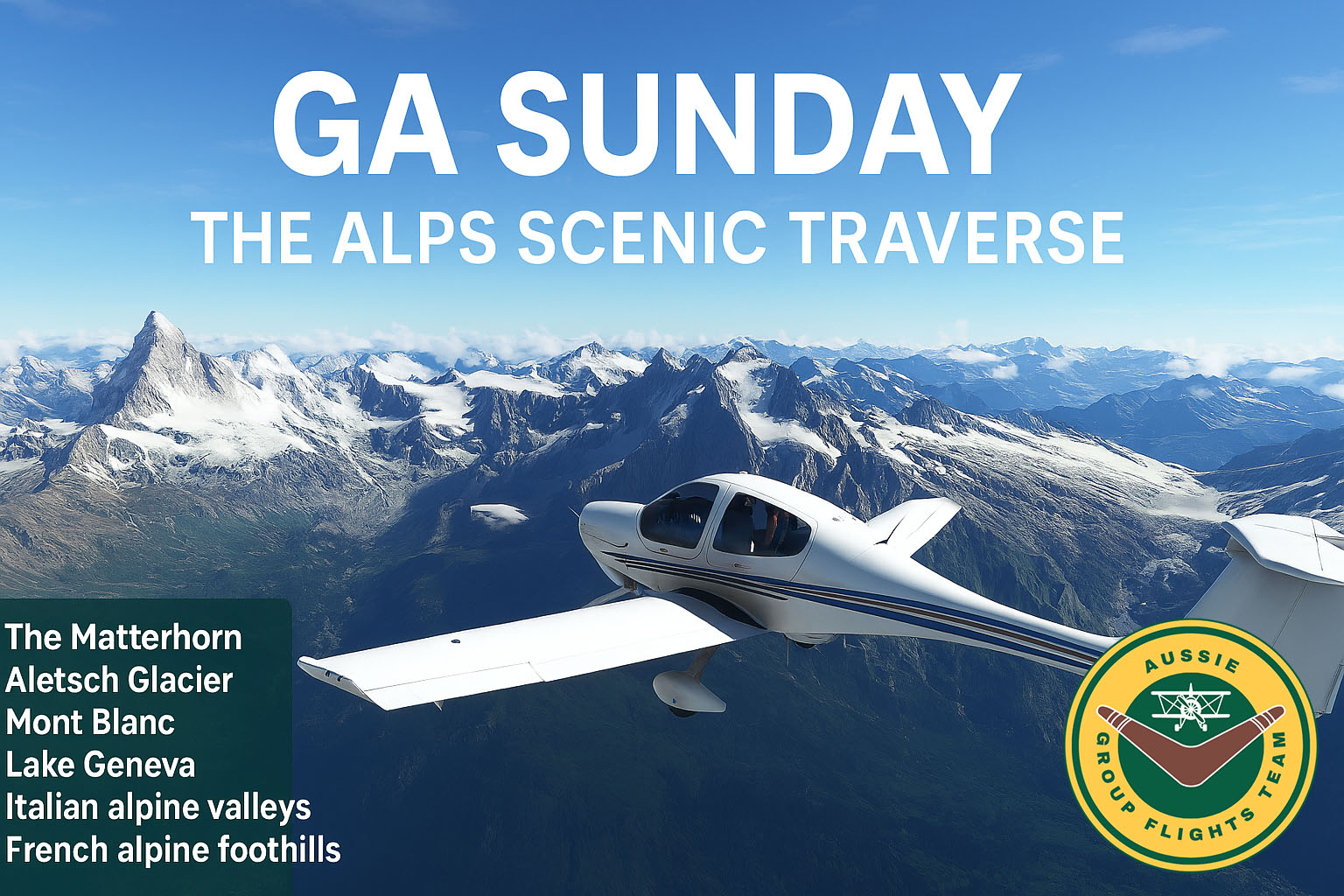 Aussie Group Flights Team - GA Sunday: The Alps Scenic Traverse ...