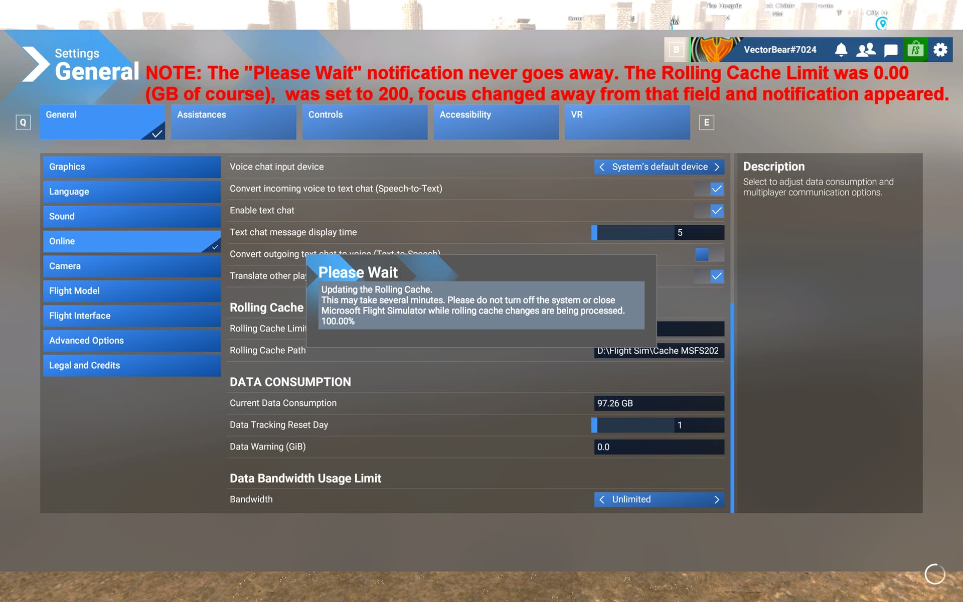 Rolling Cache settings broken - Install, Performance & Graphics - Microsoft Flight Simulator Forums