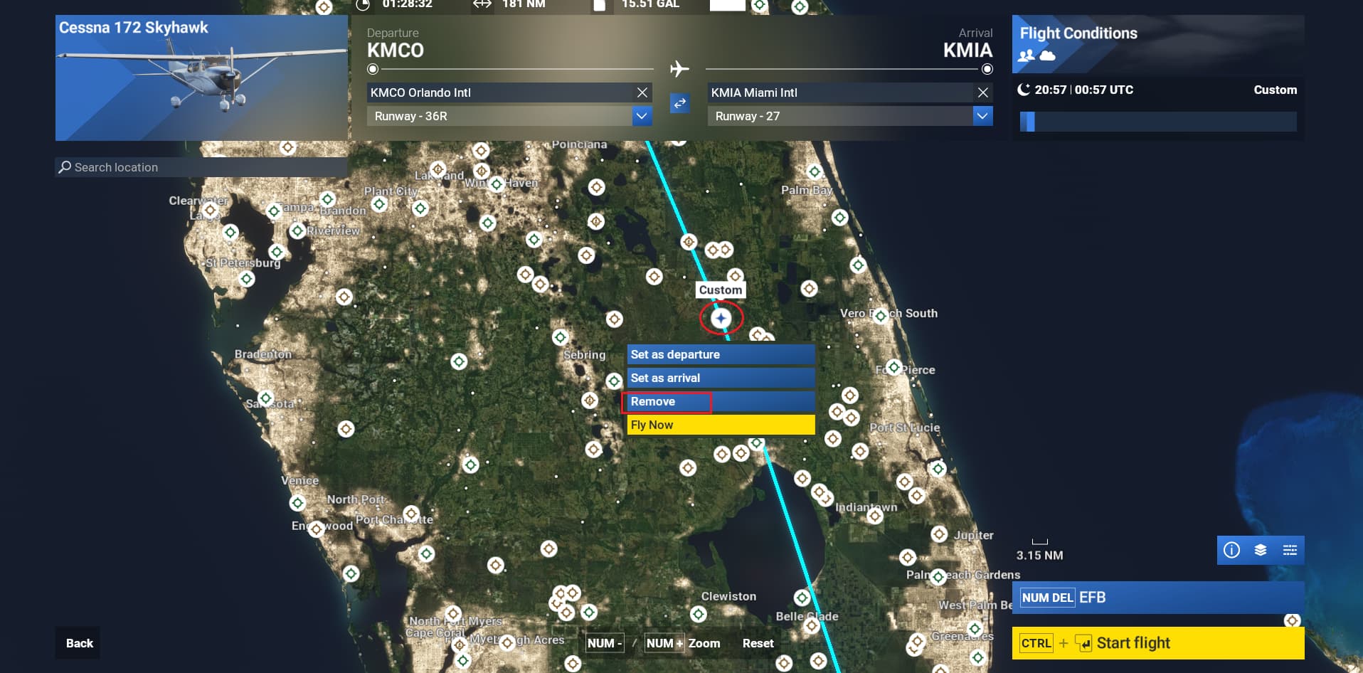 Cannot delete added custom waypoints in world map for flight planning ...