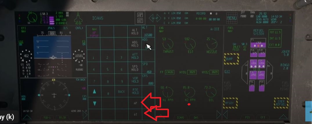 autopilot button msfs