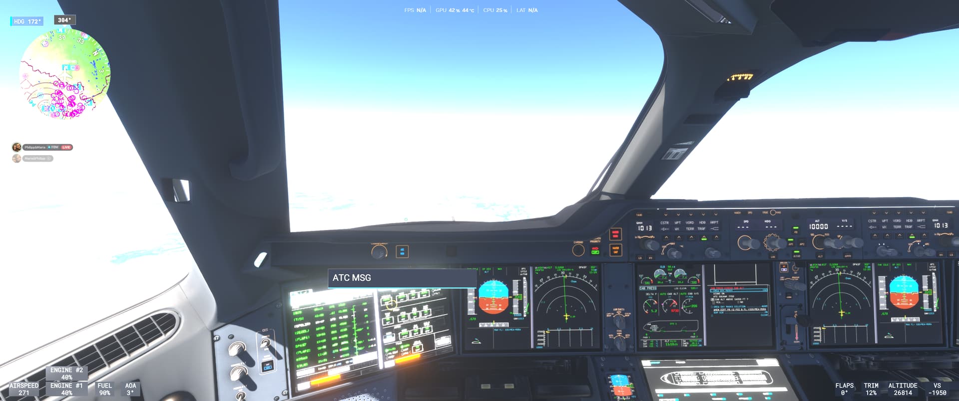 SCREENS FLIGHT TO OUTSIDE VIEW inibuilds a350 - Aircraft & Systems ...