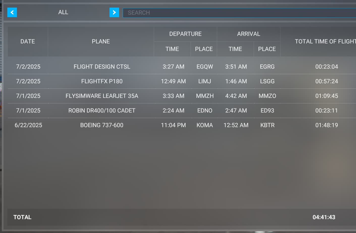 Logbook entries vanished between 6/22 and 6/27, FS2020 - User Interface ...