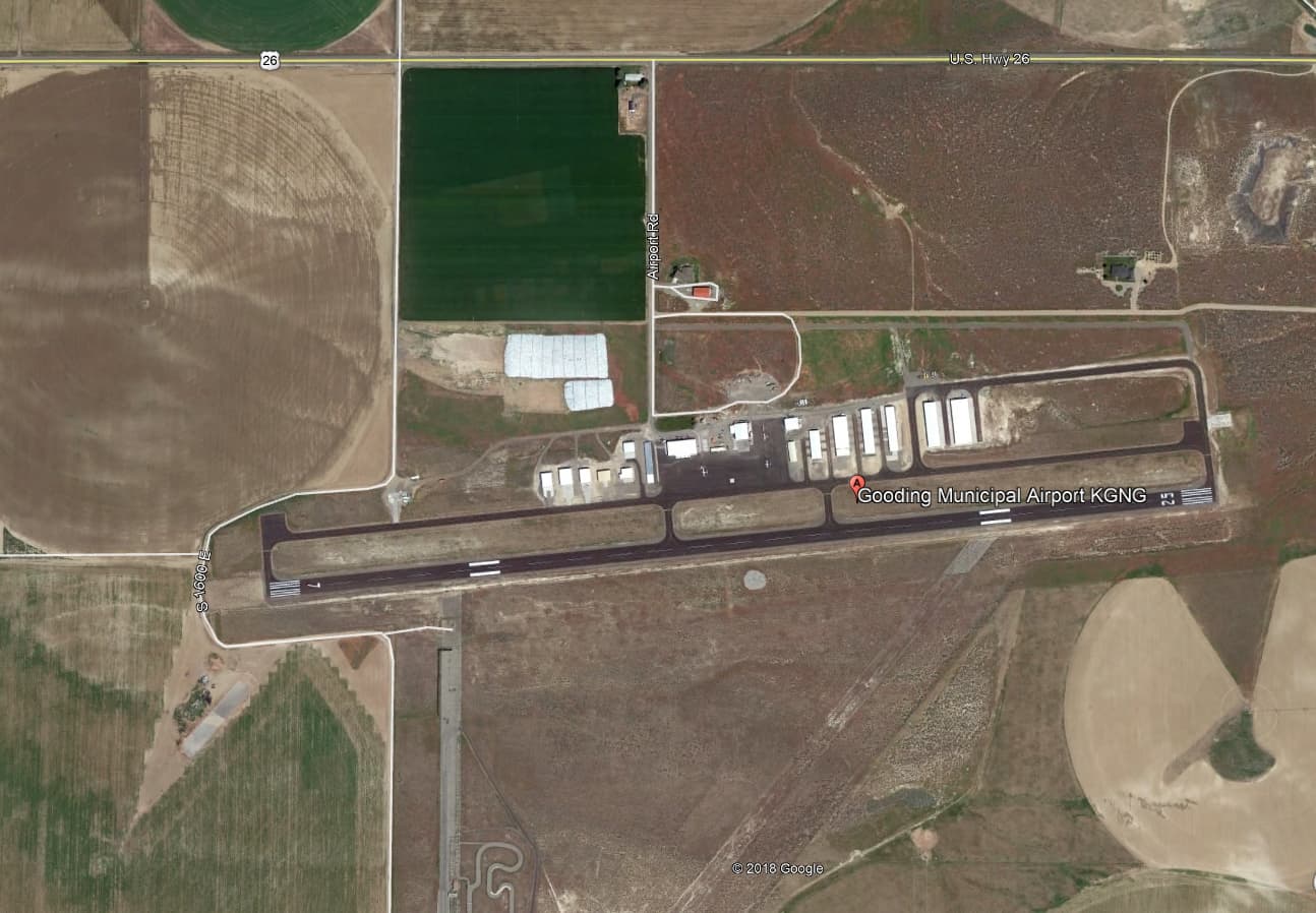 Gooding Municipal Airport (KGNG) is missing all of its buildings ...