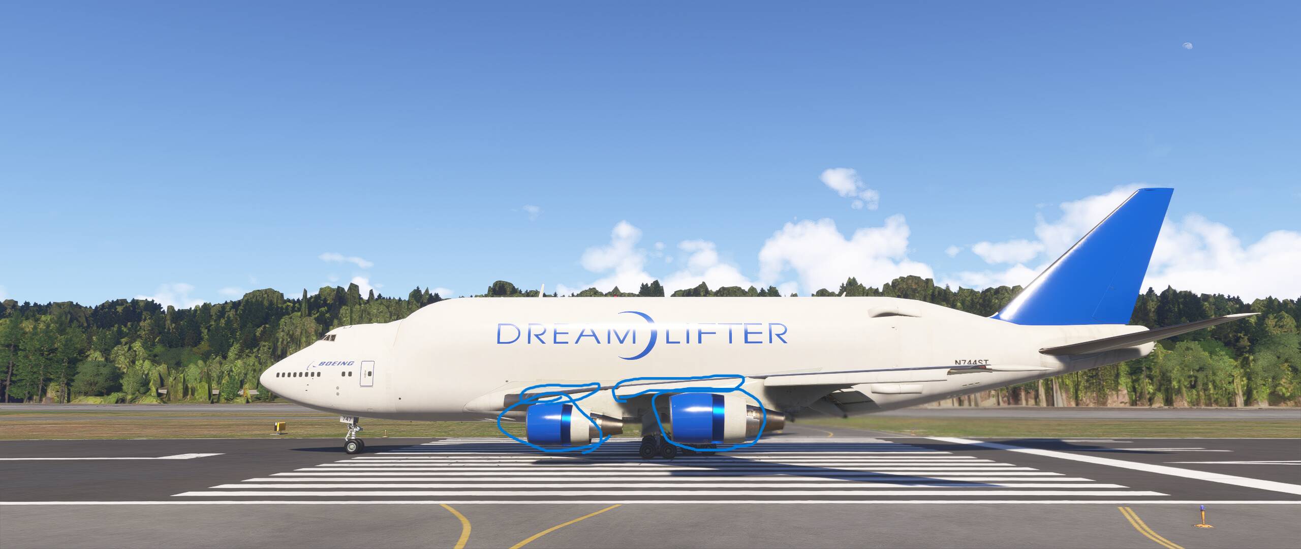 Boeing 747-400 Firetanker and Dreamlifter engine pylon lod/texture ...
