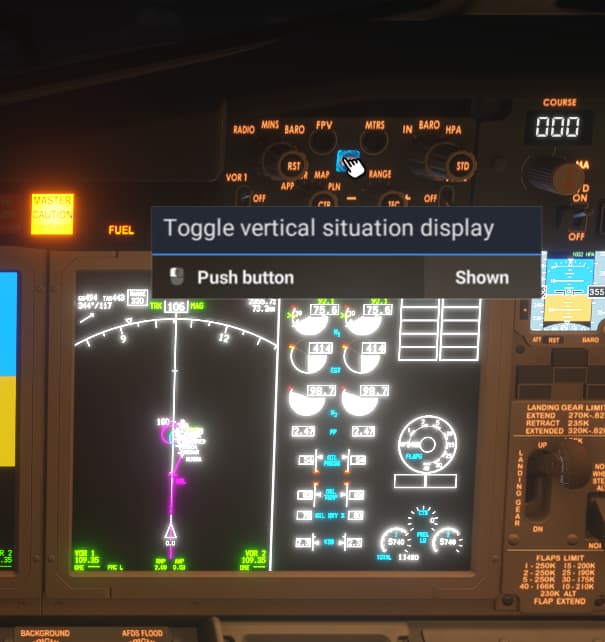 VSD (vertical situation display) button in 737 doesn't work - Aircraft ...