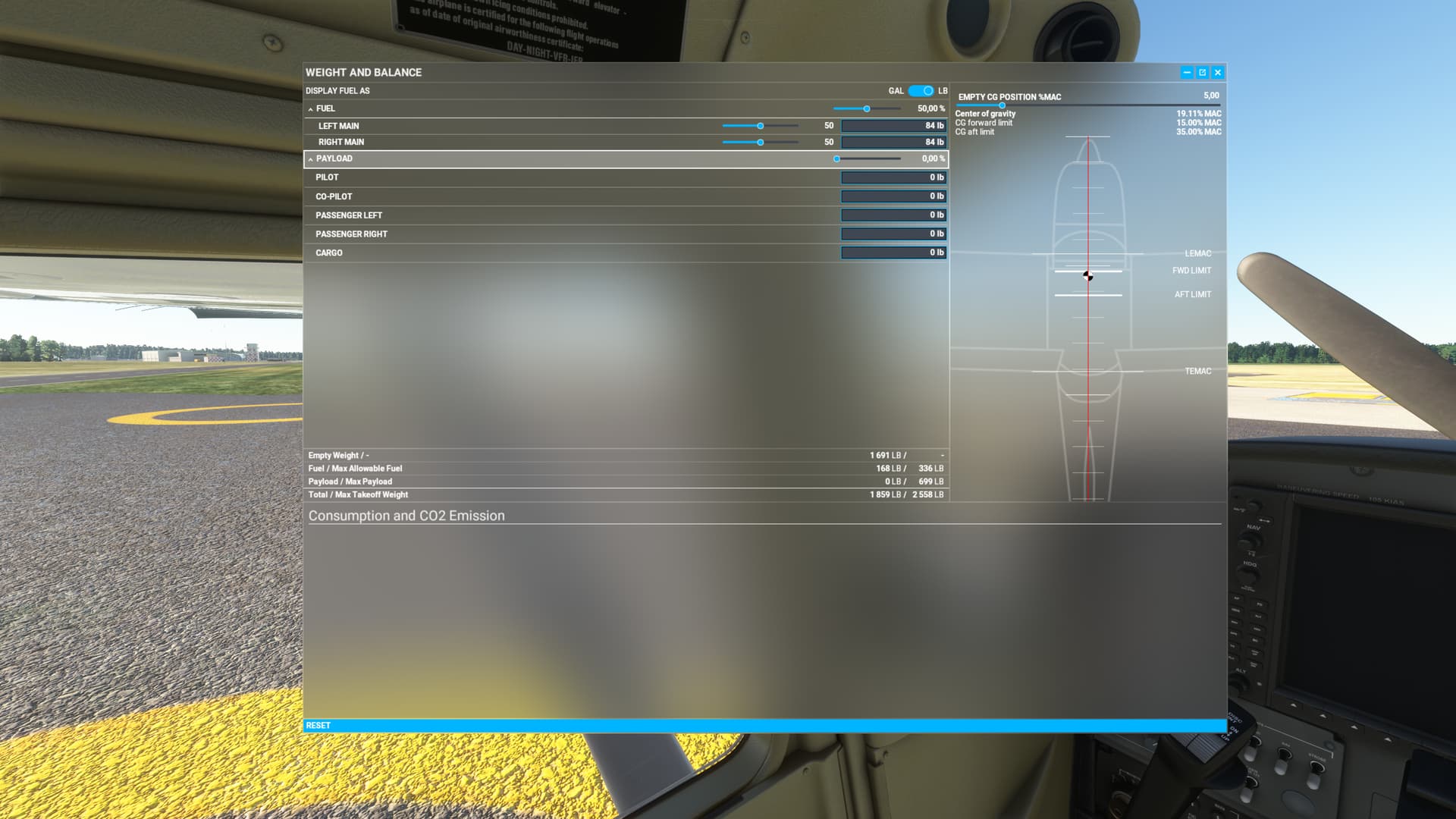 Unable to zero copilot weight in weight and balance menu - Aircraft ...