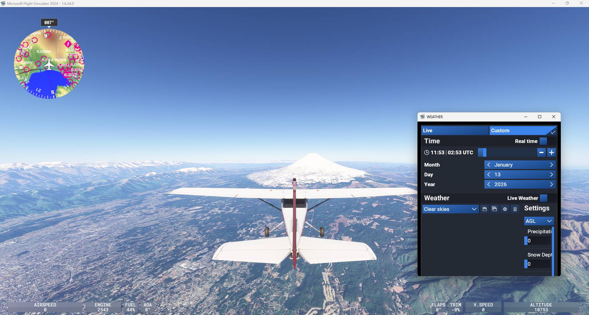 FS2024 - Mt Fuji snow disappears in winter when Live weather is enabled ...