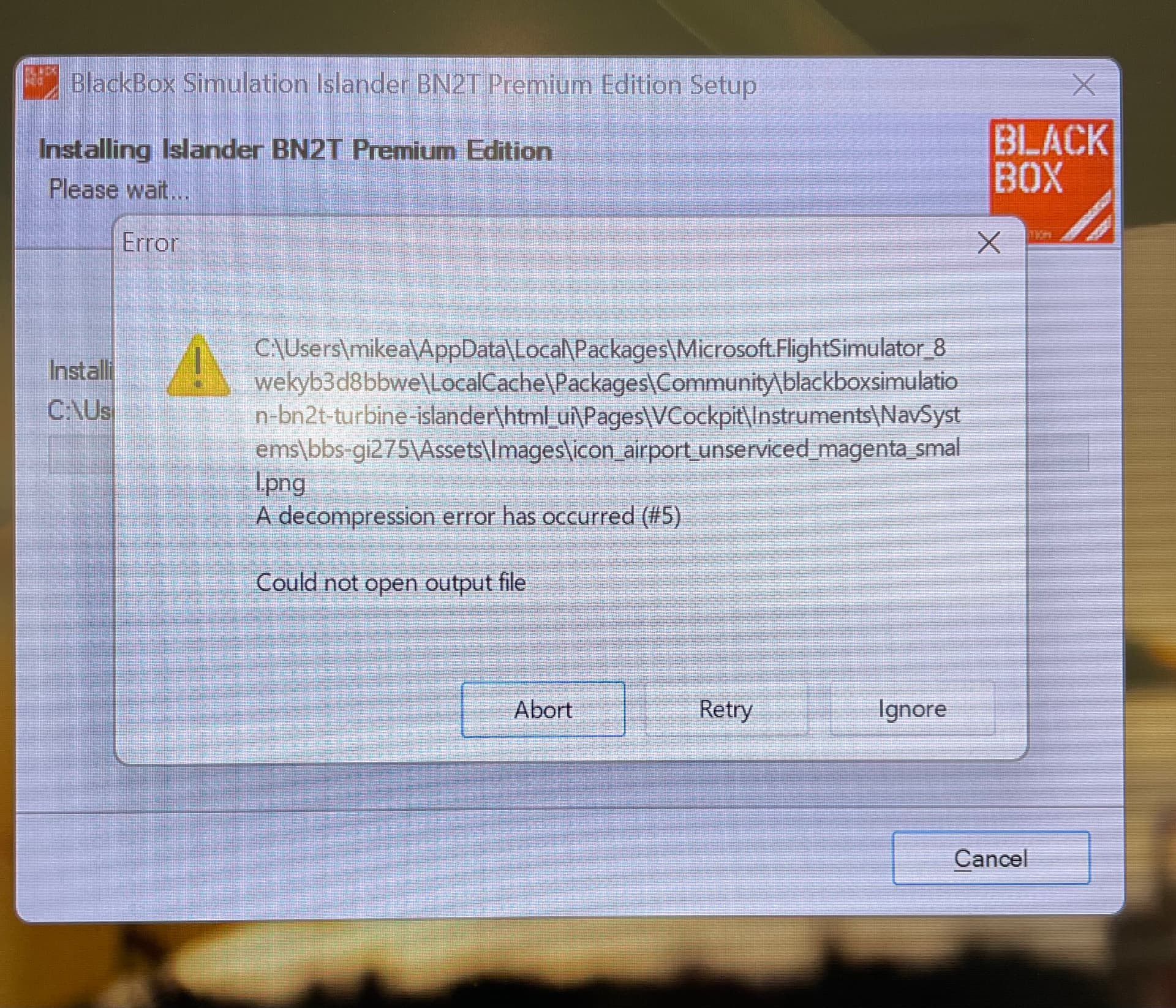 Blackbox BN2T Turbo install error - Aircraft & Systems - Microsoft ...