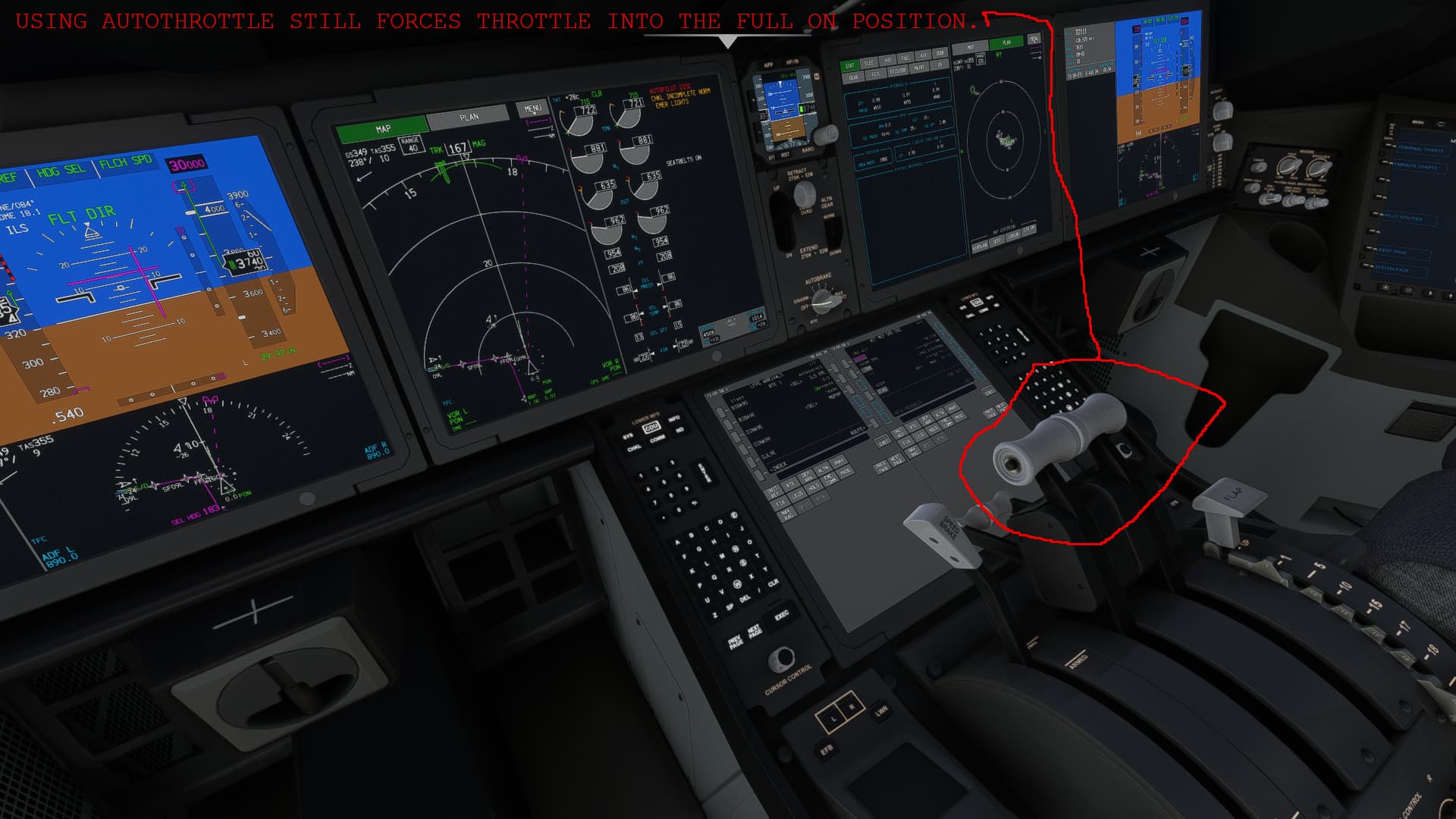 787 Auto throttle not responding to the changes in IAS/mach numbers ...