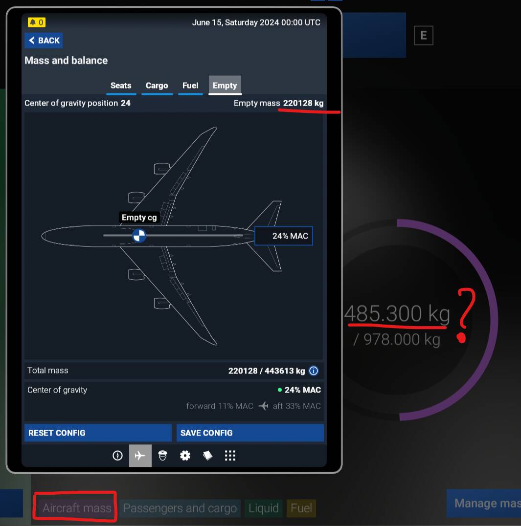 Fuel & Payload Screen – Total Mass Displays LB Instead of KG - User ...