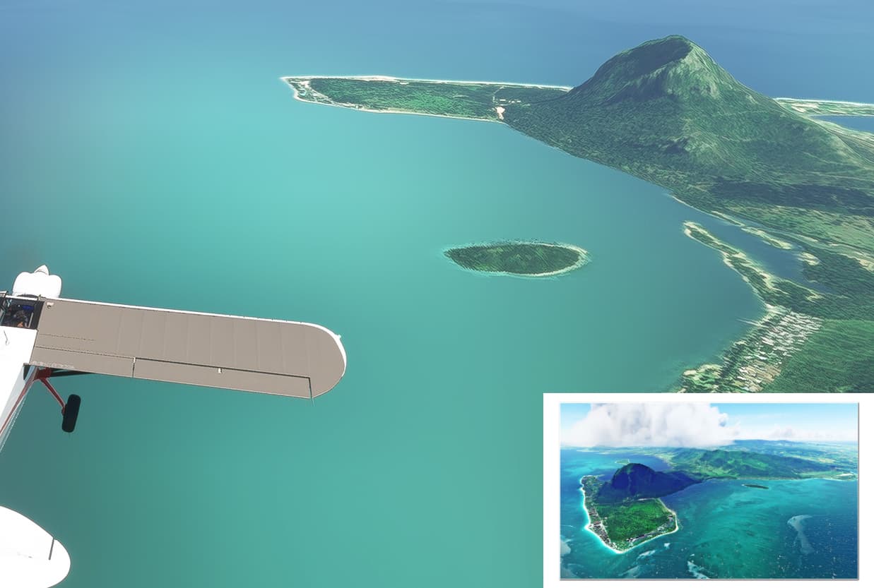 FSDG - Mauritius: No reef, shallow water detail, satellite imagery or ...