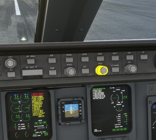 How to press the HDG and BARO knobs middle buttons in the Aerosoft CRJ ...