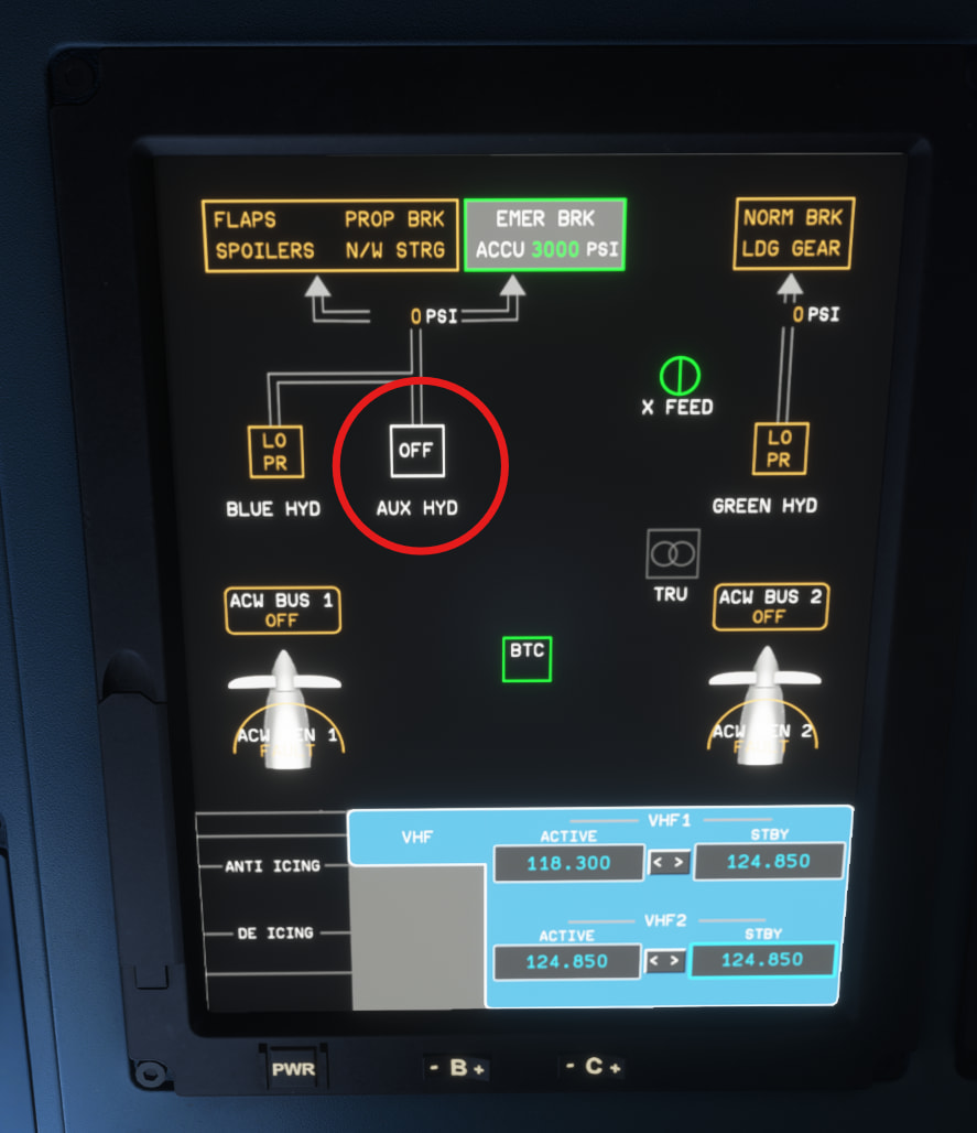 ATR hydraulic AUX pump indication - Aircraft & Systems - Microsoft ...