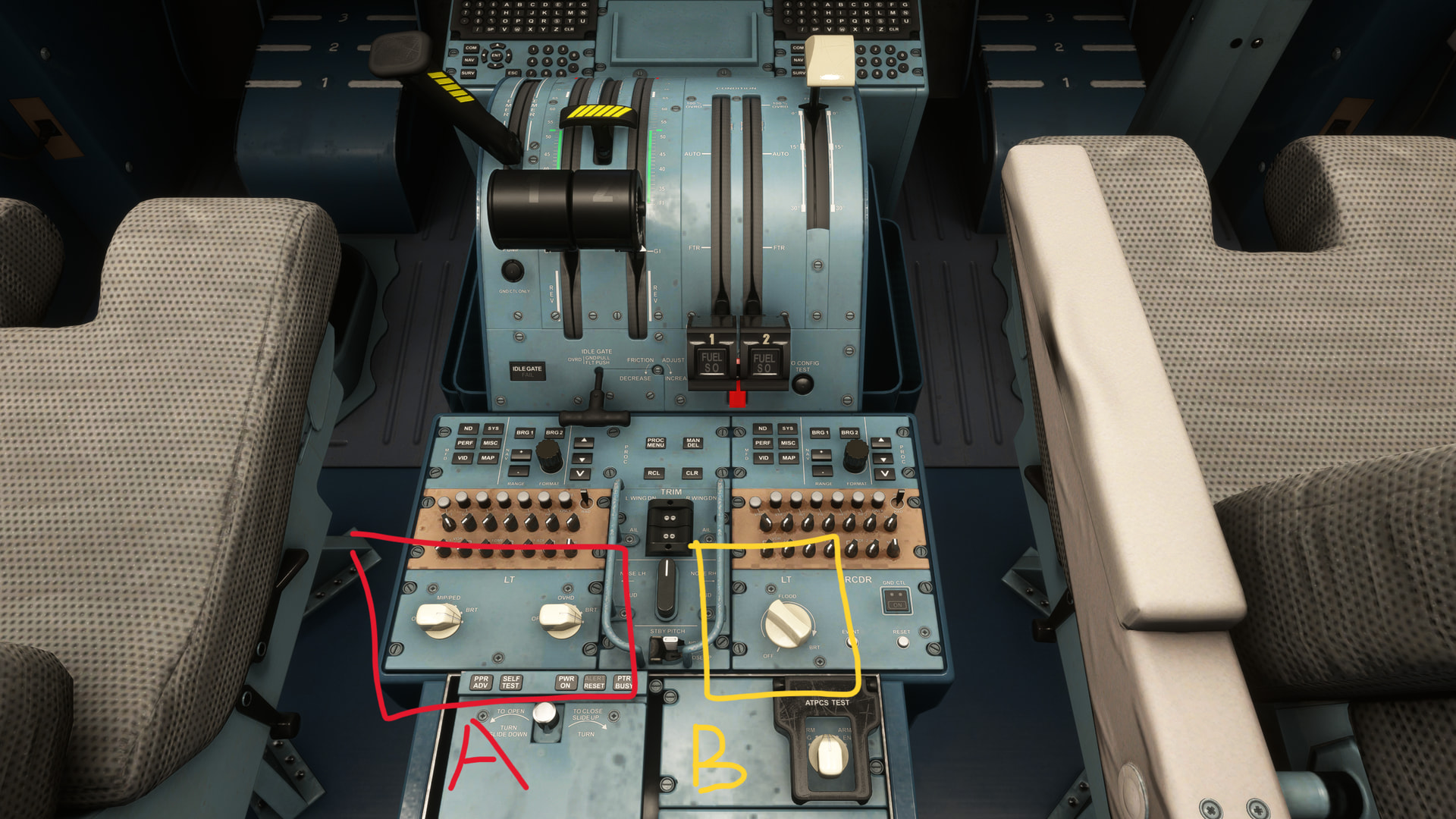 ATR cockpit lights not working and flap handle logic - Aircraft ...