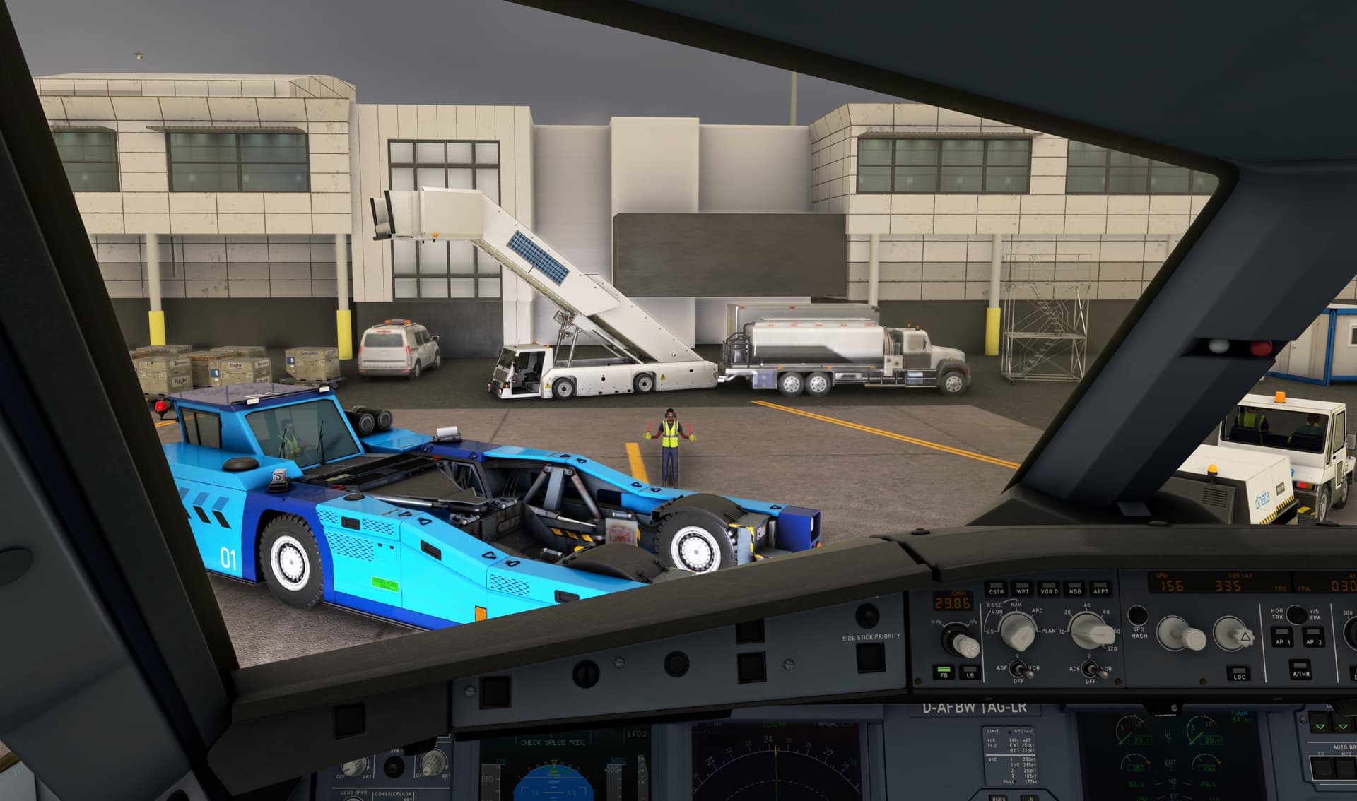 Ground vehicles in the way of plane parking spots - Scenery & Airports ...