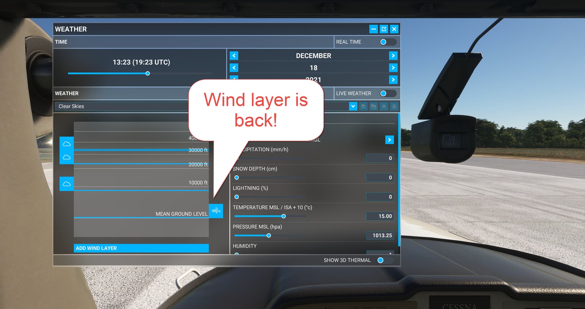 Wind layer comes back! - Weather & Live Weather - Microsoft Flight ...