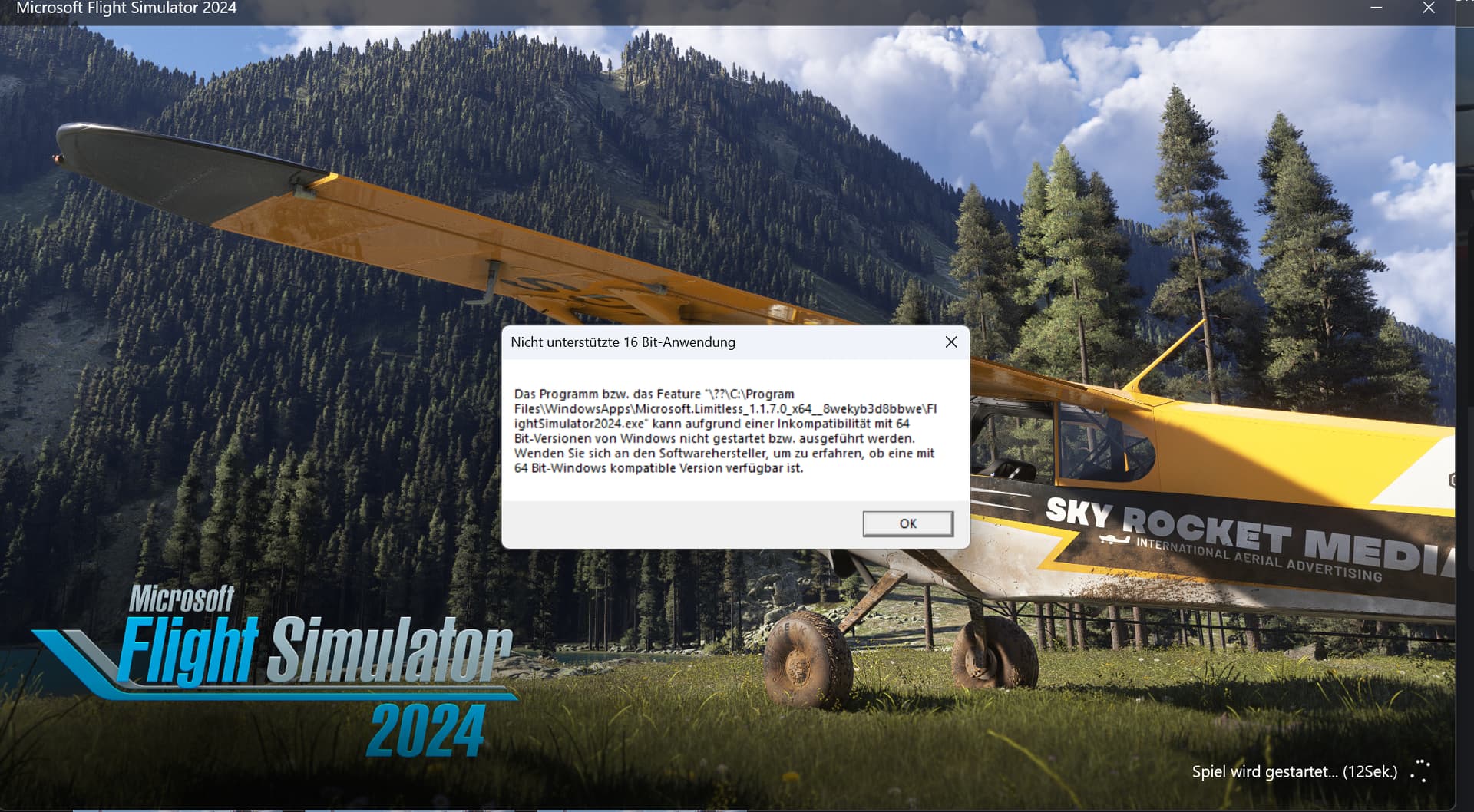 Getting a 16 Bit error message when starting MSFS2024 - Install, Performance & Graphics ...