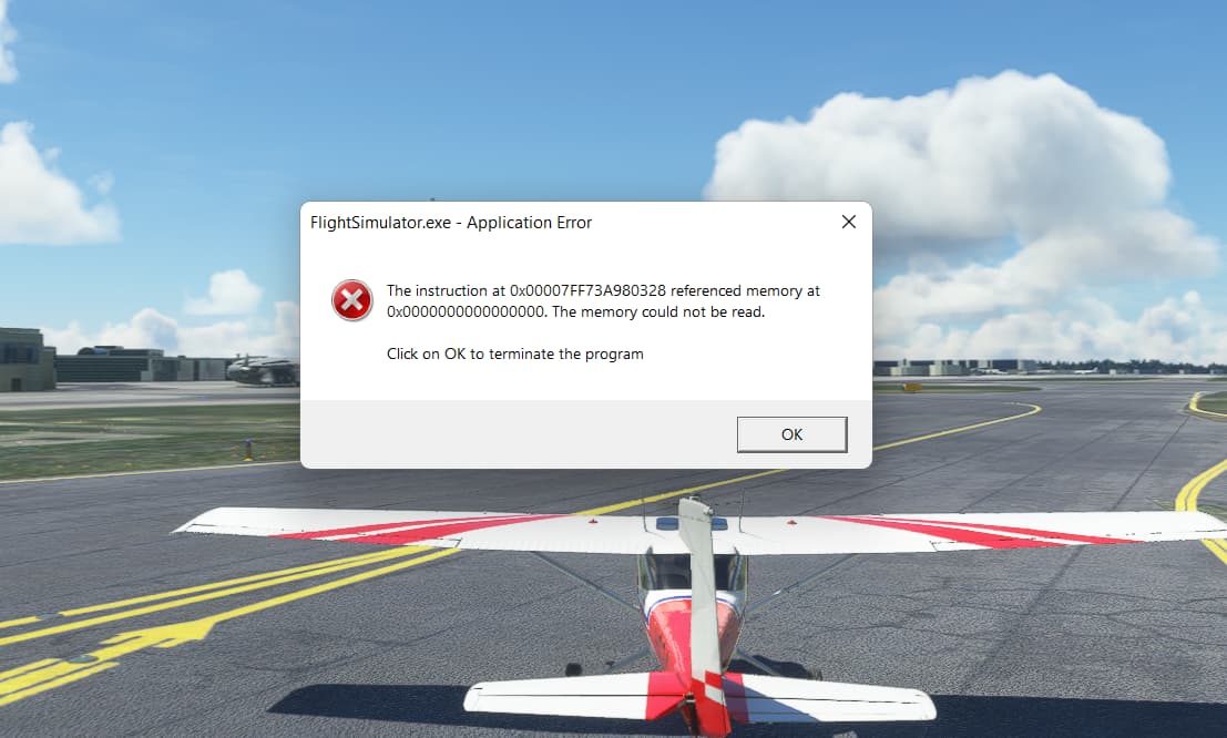 MSFS Application Error - memory could not be read - #288 by HG34AV - Resolved - Microsoft Flight ...