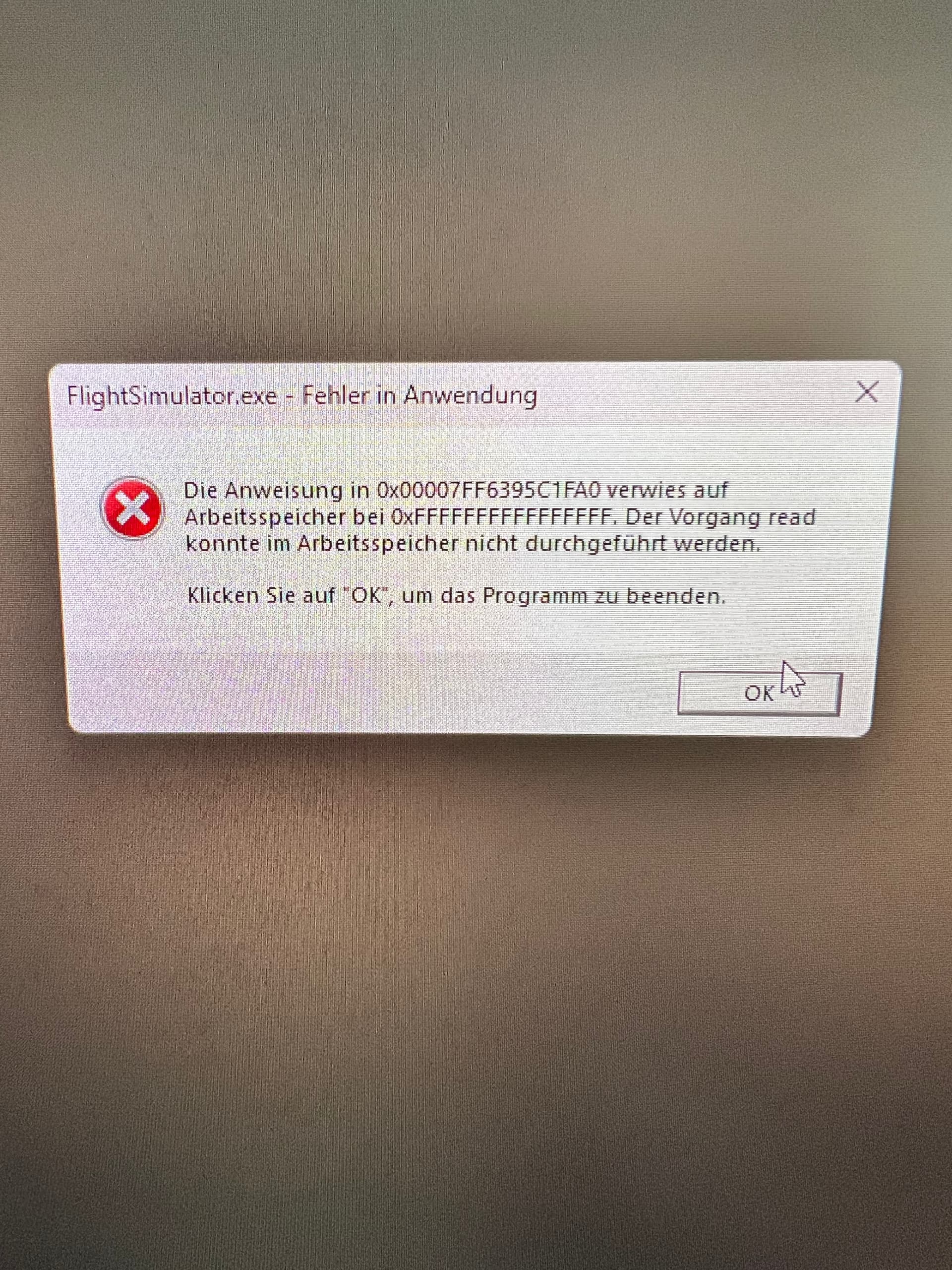 CTD with these Error messages - Crashes (CTDs) - Microsoft Flight Simulator Forums