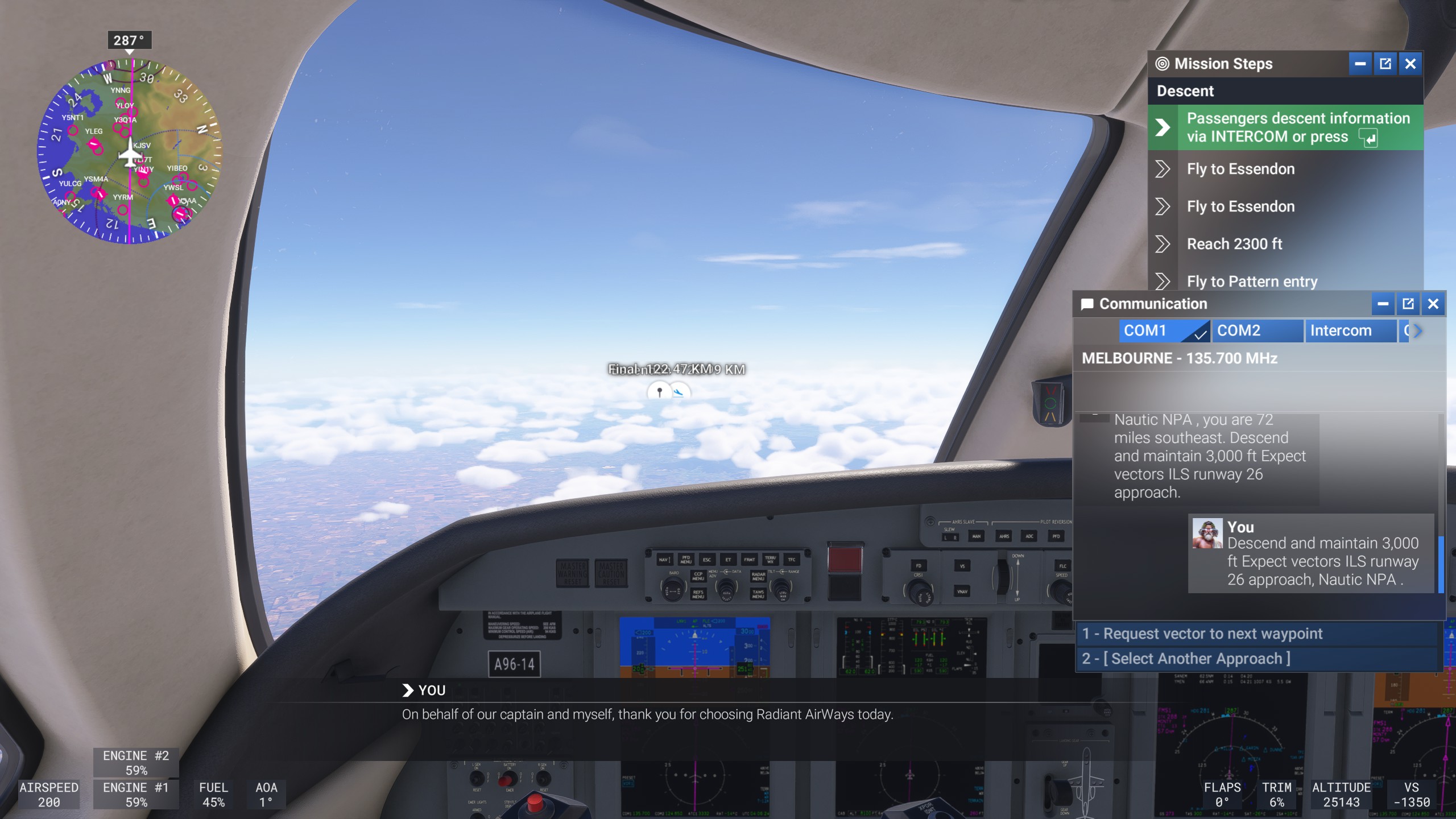 Captain using Co-Pilot dialogue during VIP Charters - ATC, Traffic ...