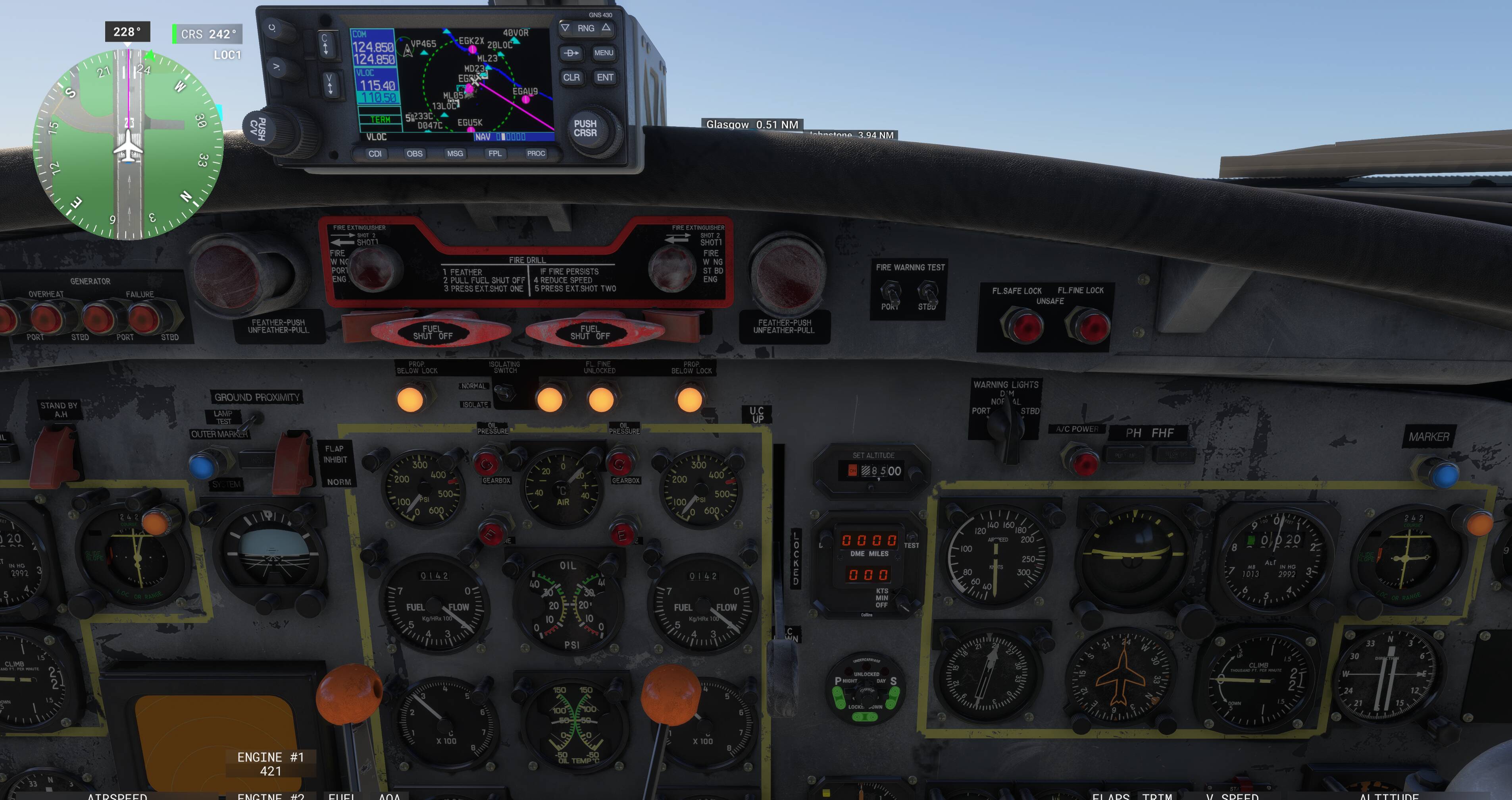 F27 Co-pilot (NAV2) CDI course deviation indicator is stuck at 90deg ...