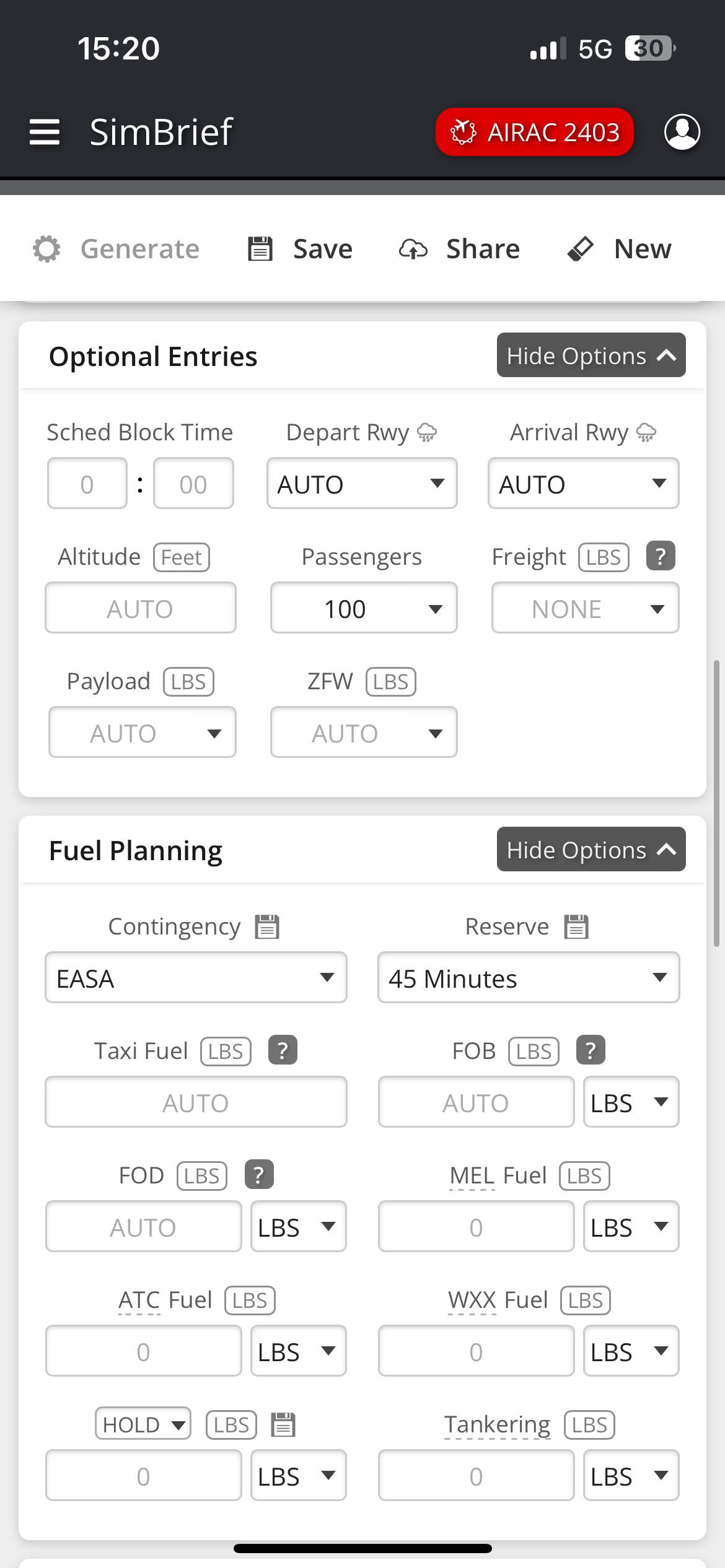 SimBrief Flight Planning - Fuel Burn - Aircraft & Systems - Microsoft ...