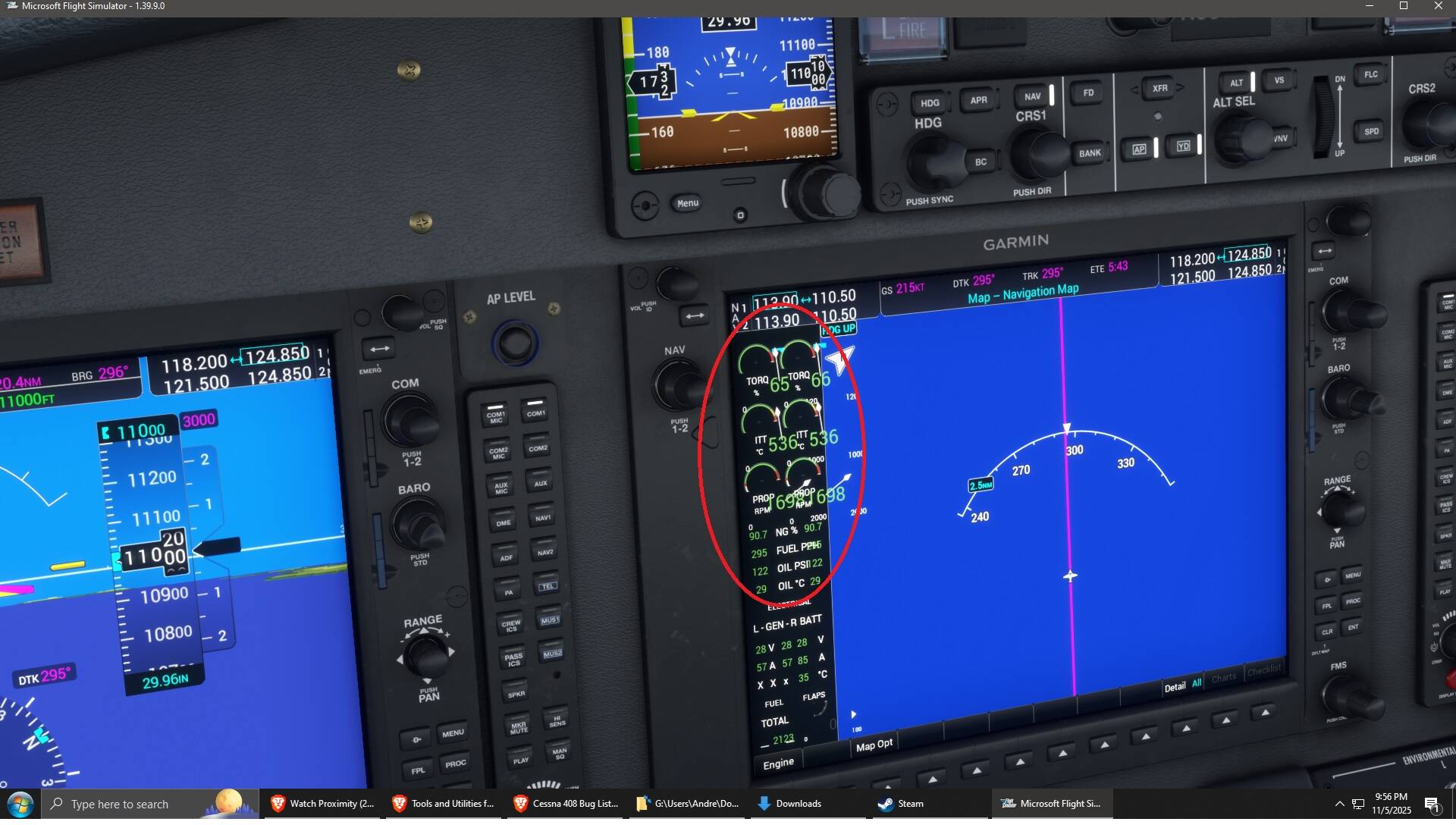 [FS2020] C408 Torque, ITT, Prop RPM digital needle gauges are misplaced ...