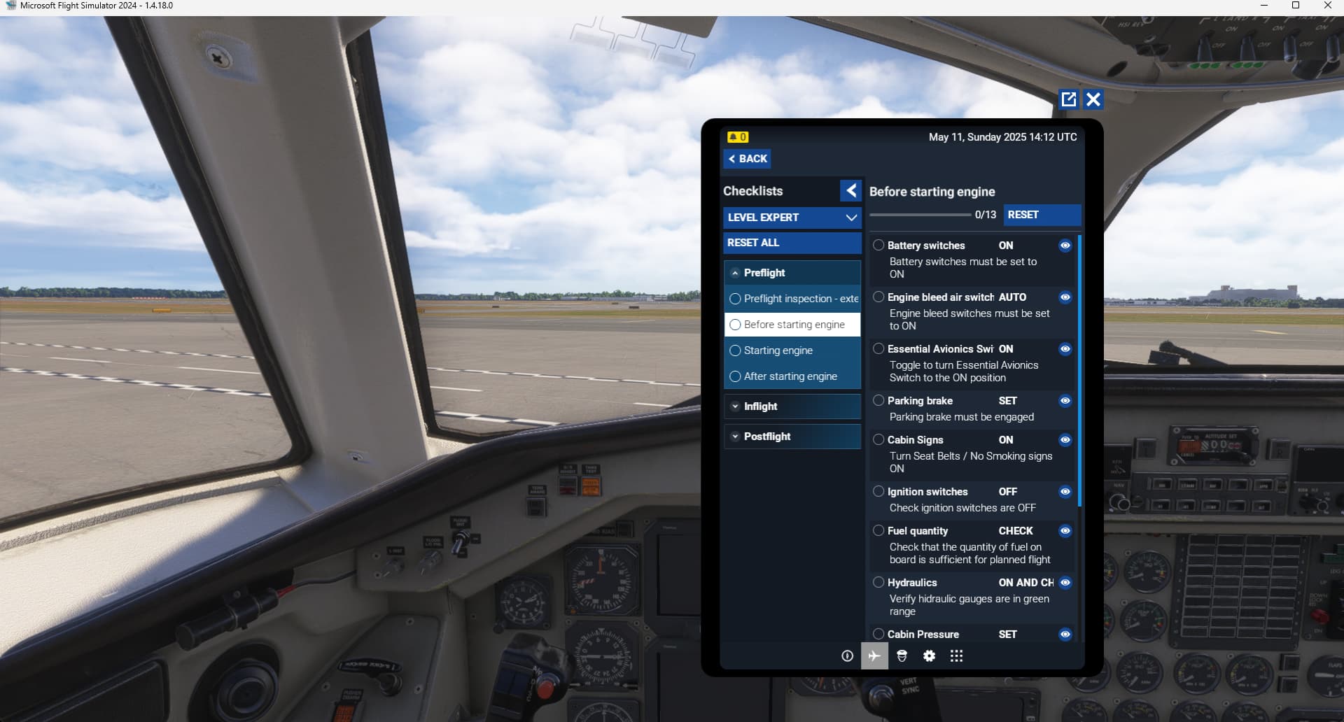 Saab 340: No Gust Lock Lever Entry in Checklist - Aircraft & Systems ...